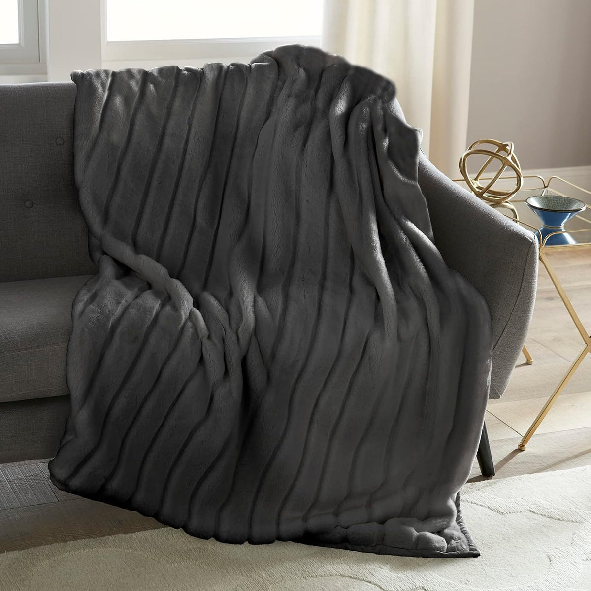 Channel Cut Faux Rabbit Fur Throw – CraftedbyCatherine